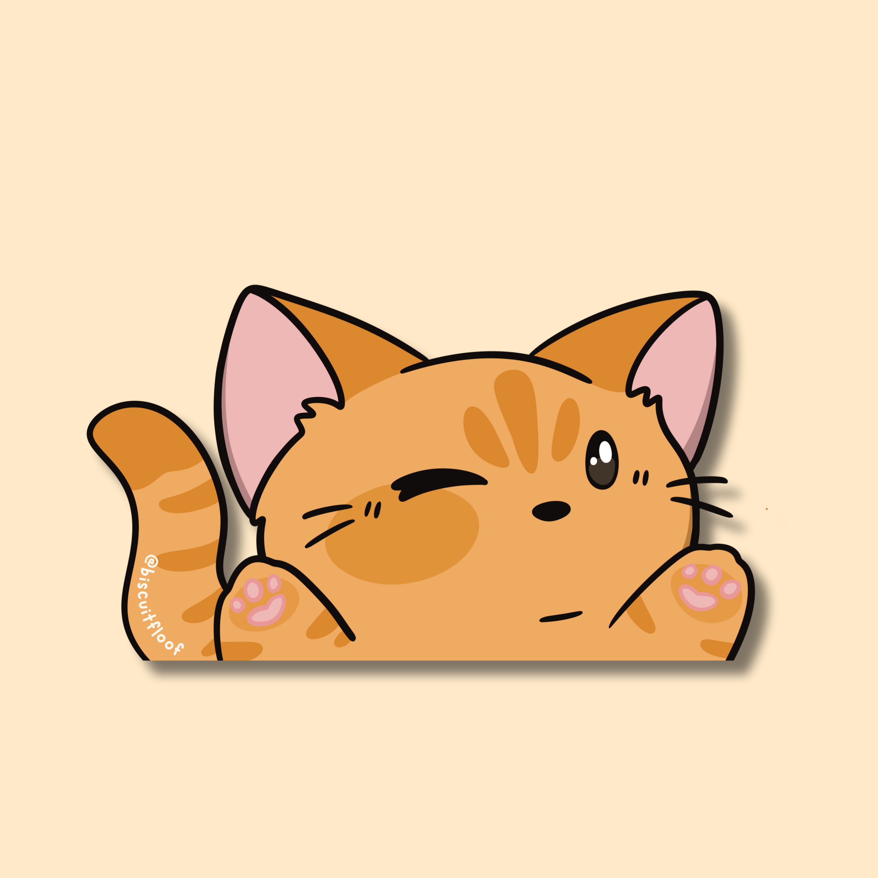 Orange Cat Peeker Sticker – Biscuitfloof